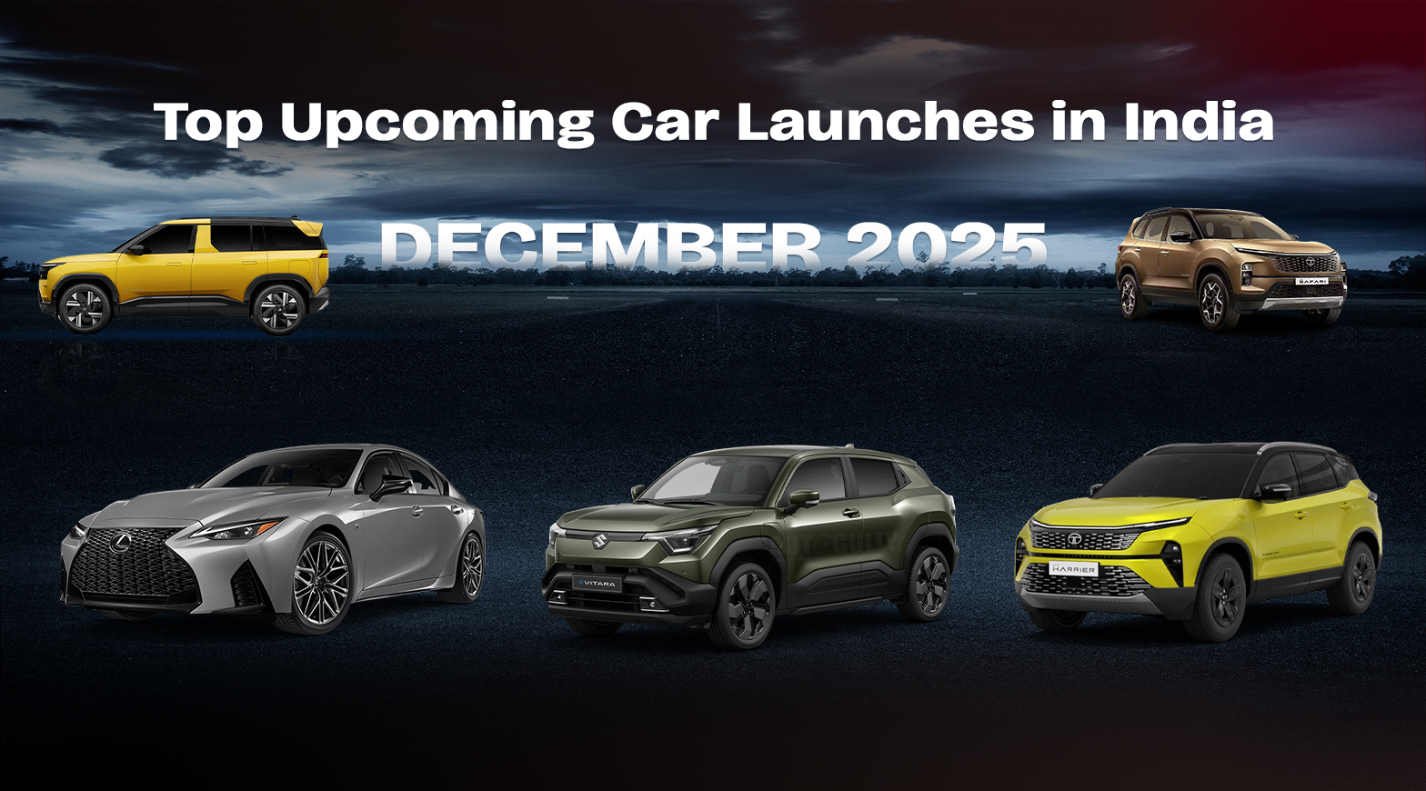 Top Upcoming Cars in India December 2025 – Top New Launches